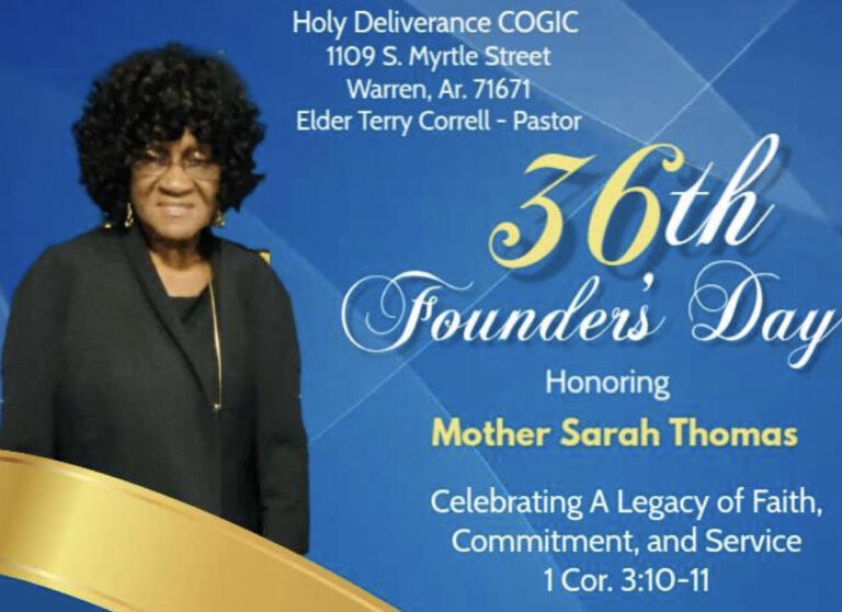 Holy Deliverance COGIC to Celebrate 36th Founder’s Day Honoring Mother ...