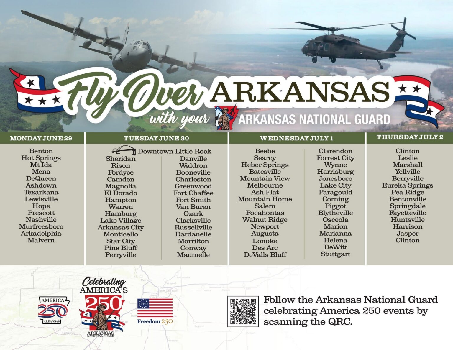 Arkansas National Guard Flyover to Pass Over Warren, Monticello and ...